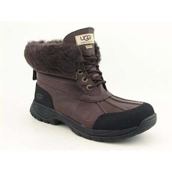 UGG | Shoes | Ugg Hilgard 37 Mens Club Brown Leather Ankle Snow Boots ...